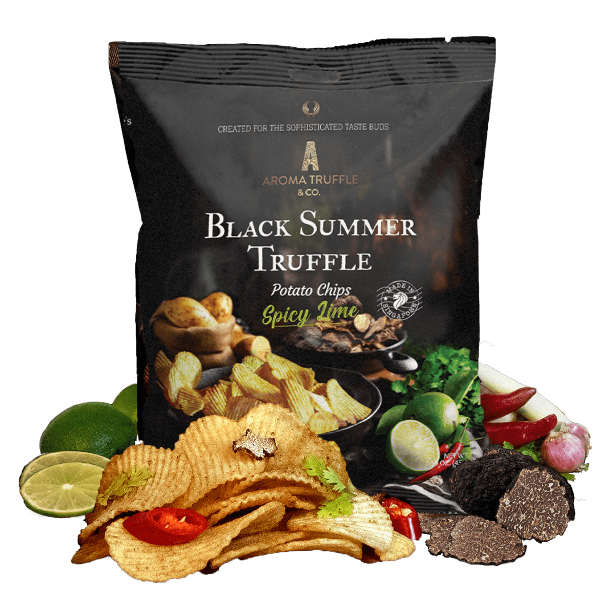 Black Summer Truffle Chips - Spicy Lime (45g) - Aroma Truffle